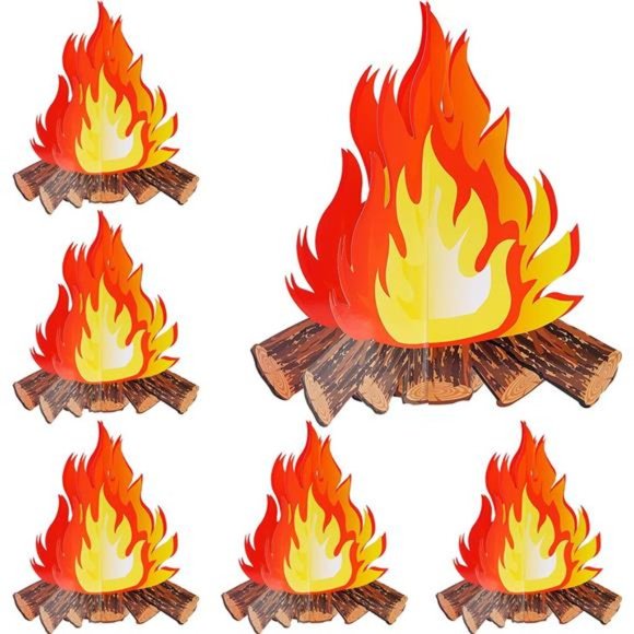 Accents | 12 Tall Artificial Fire Fake Flame Paper 3d Decorative ...